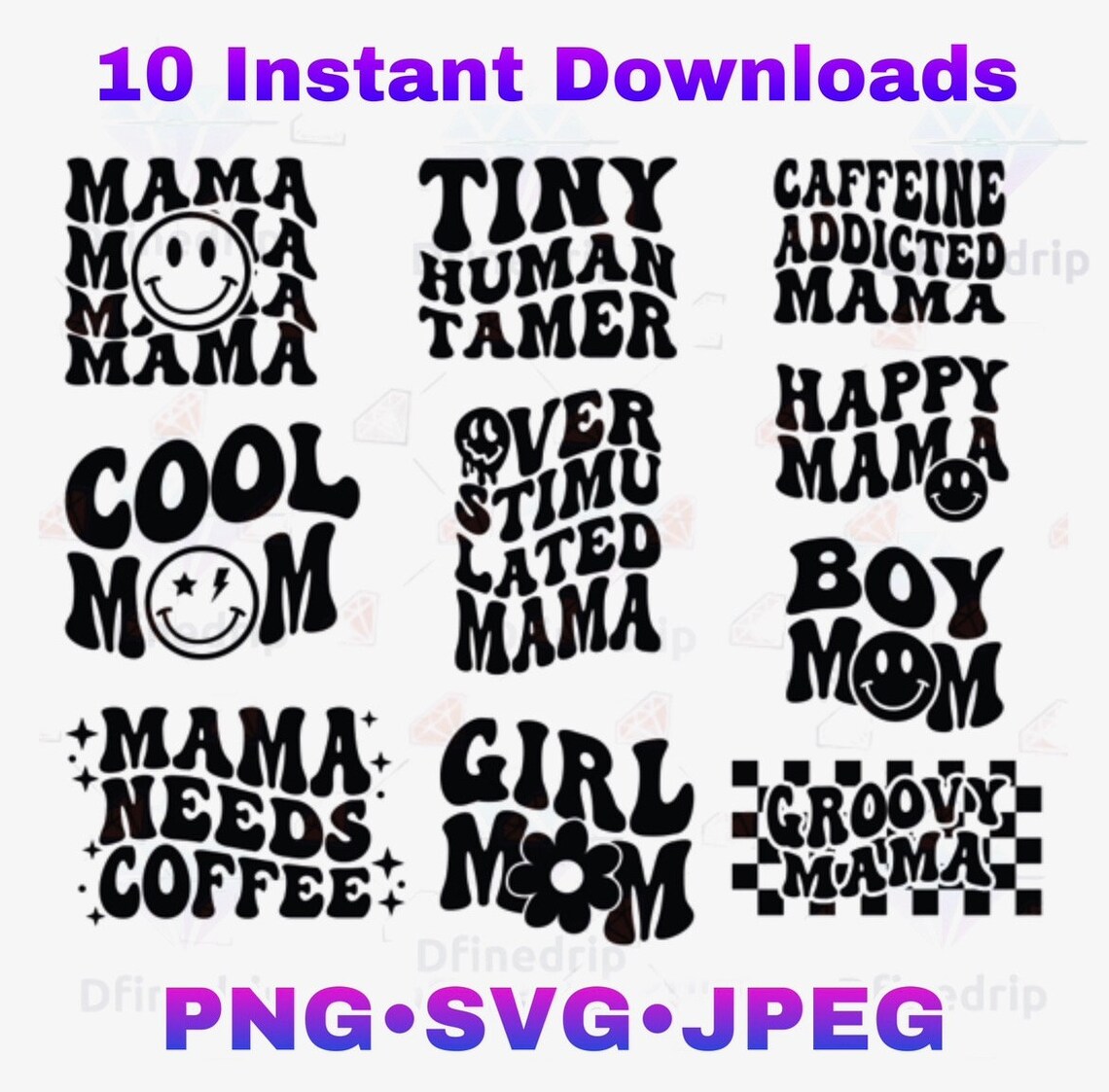 Muttertag SVG Bundle, Mama Leben SVG, coole Mama SVG, Mama braucht ...