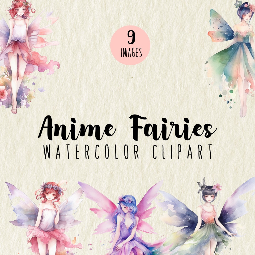 Anime Fairies Clipart Watercolor Anime Fairy PNG Digital - Etsy