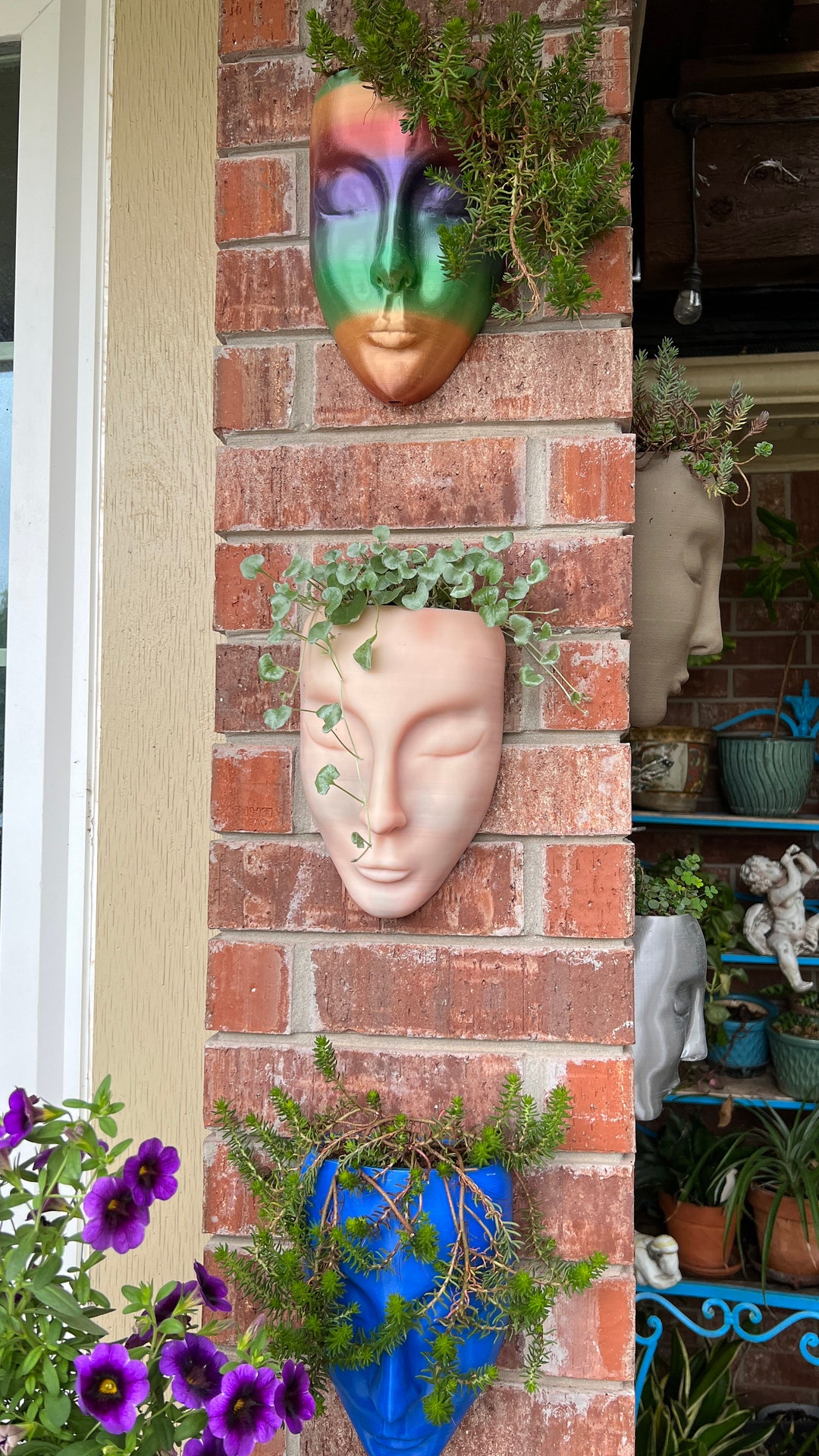Large Face Wall Hanging Planter - Etsy