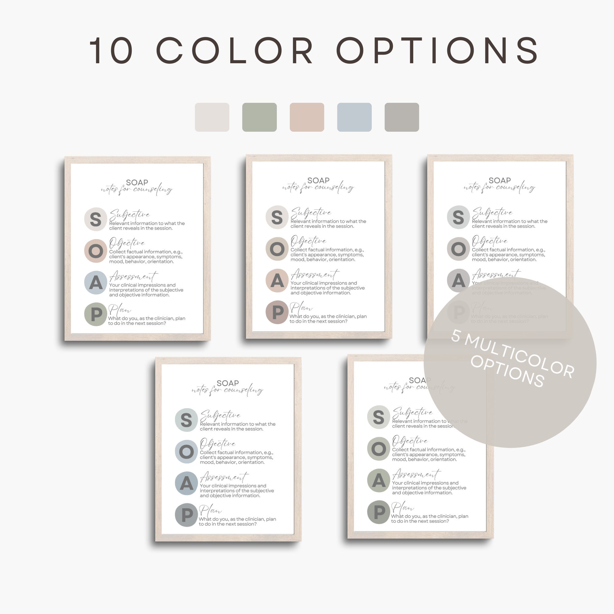 Soap Notes Therapy Worksheet Poster Psychotherapy Cheat Sheet Template ...