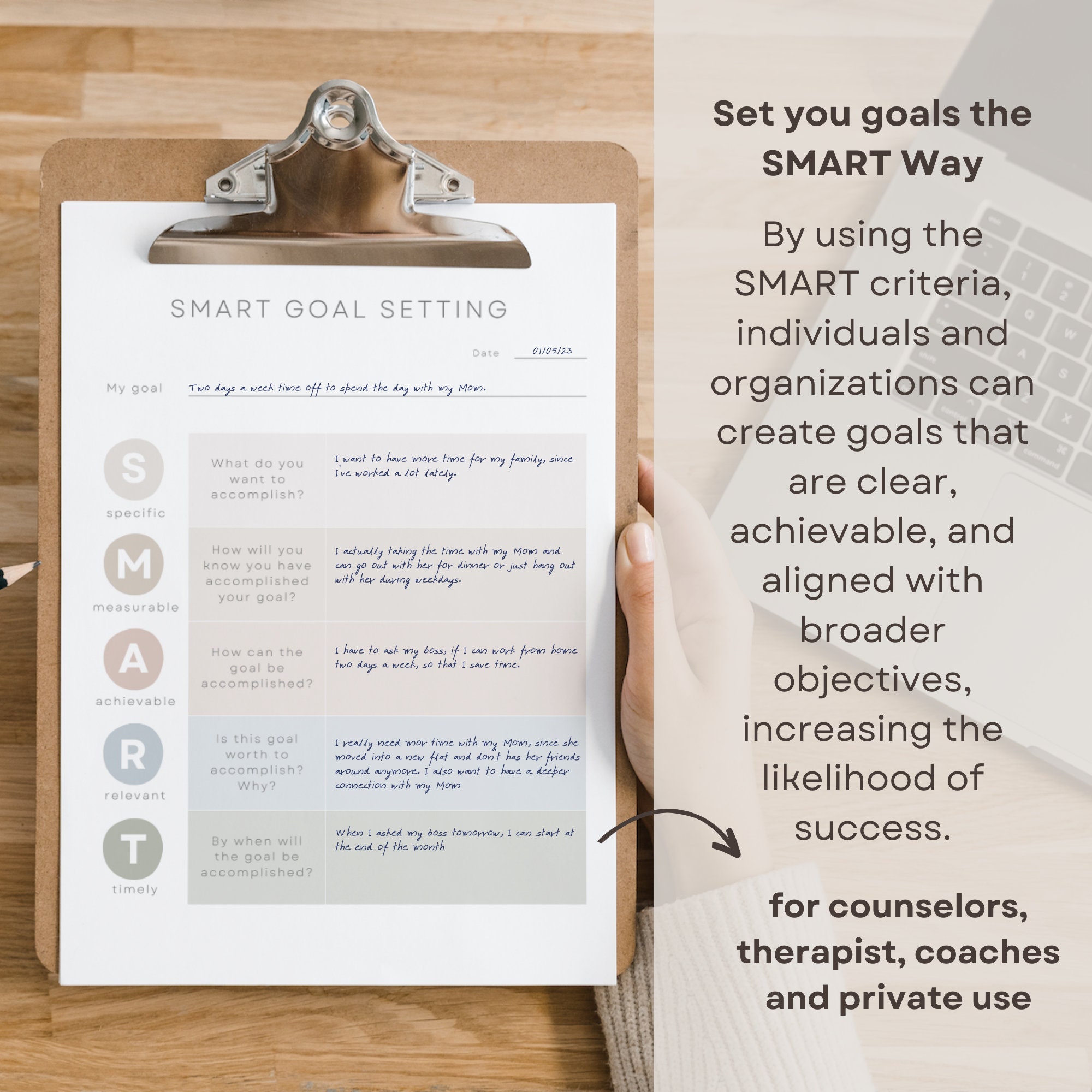 Smart Goals Worksheets Life Coaching Print Coaching Resources Smart ...