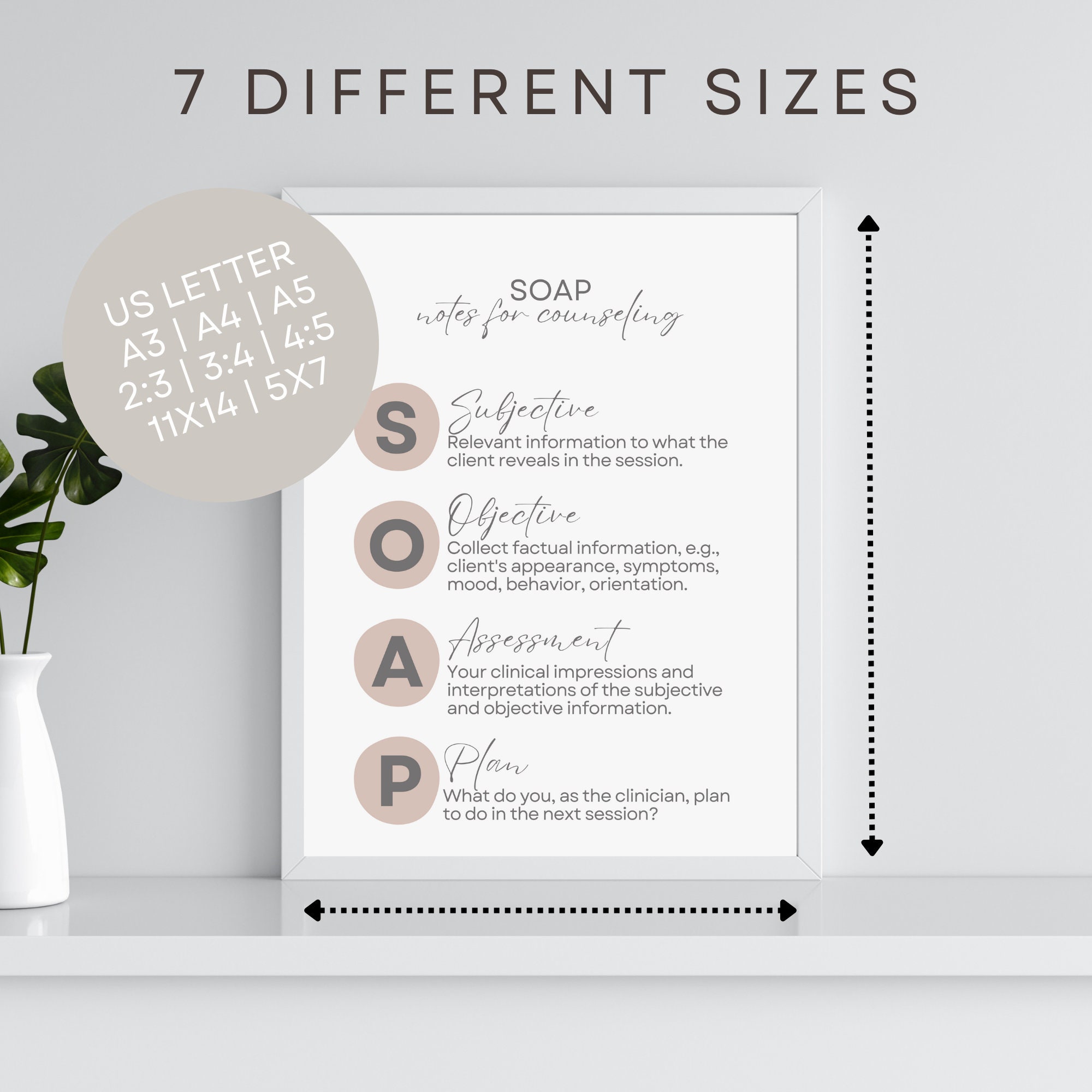 Soap Notes Therapy Worksheet Poster Psychotherapy Cheat Sheet Template ...