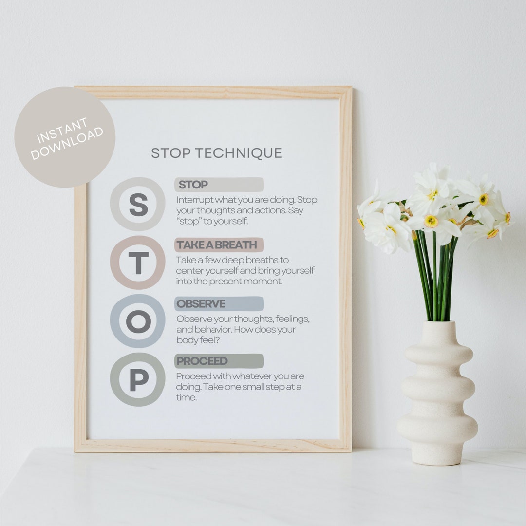 Printable STOP Technique Poster Emotional Regulation - Etsy
