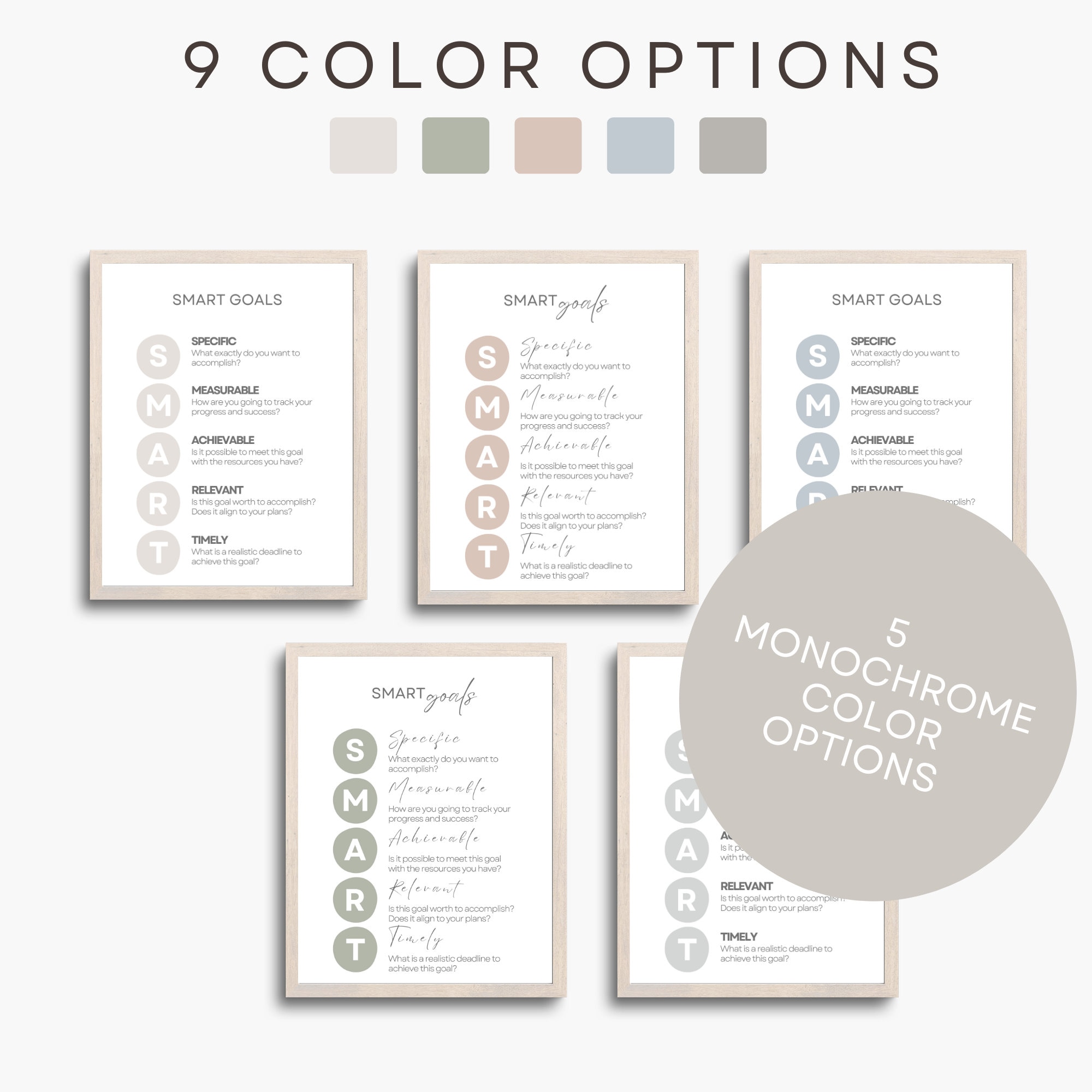 Smart Goals Poster Life Coach Print Coaching Resources Smart Goal ...