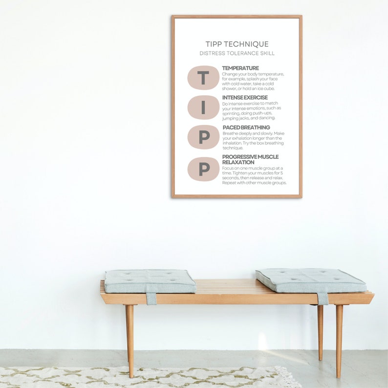 Tipp Mental Health Poster Anxiety Relief Print Grounding Technique DBT ...