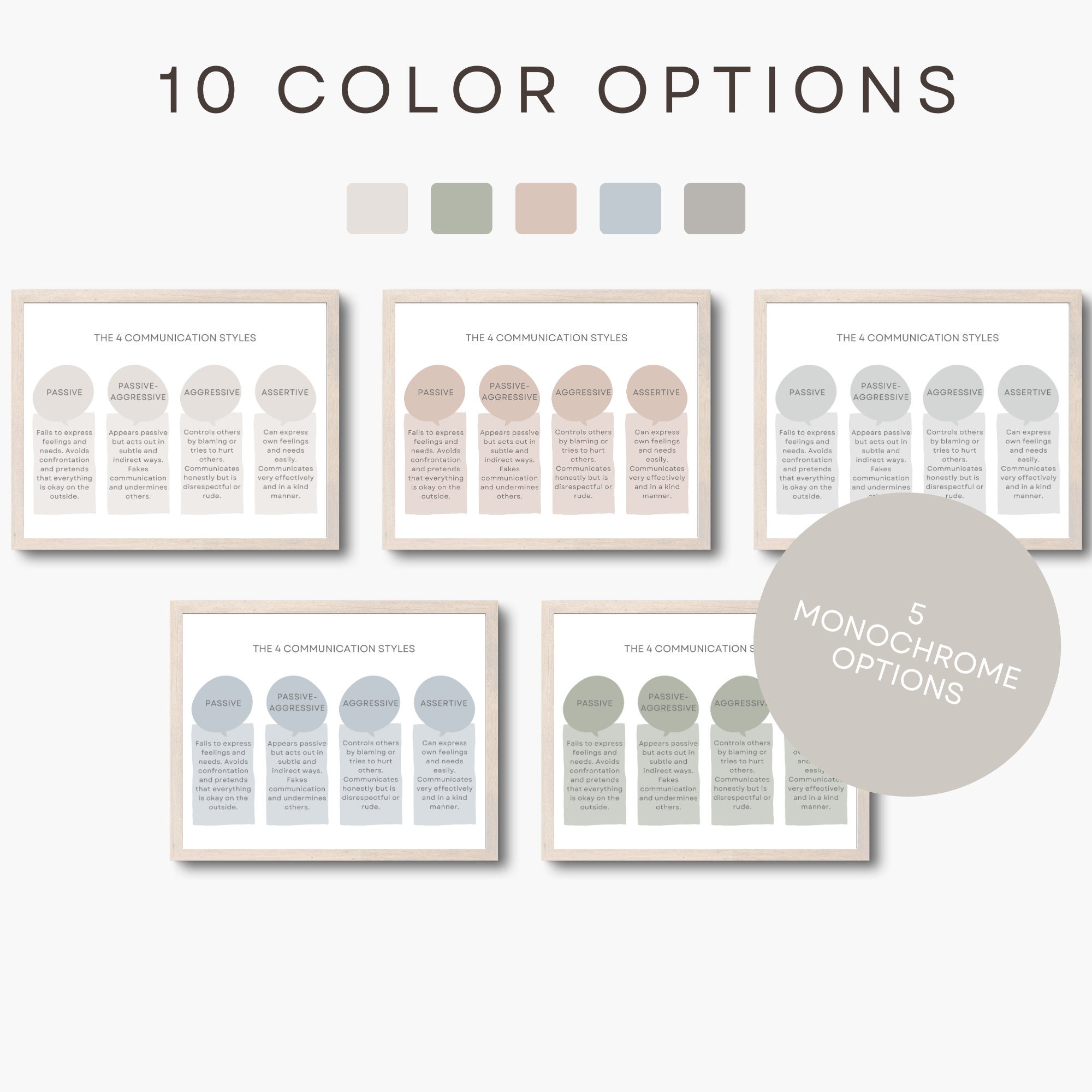 Communication Styles Printable Poster Couples Therapy Print Marriage ...