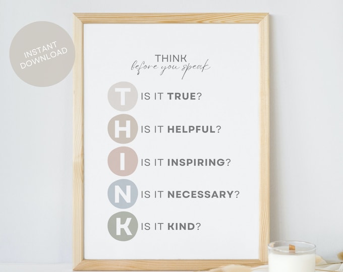 Stop Think Choose for Impulsive Kids Poster School Class Posters for ...