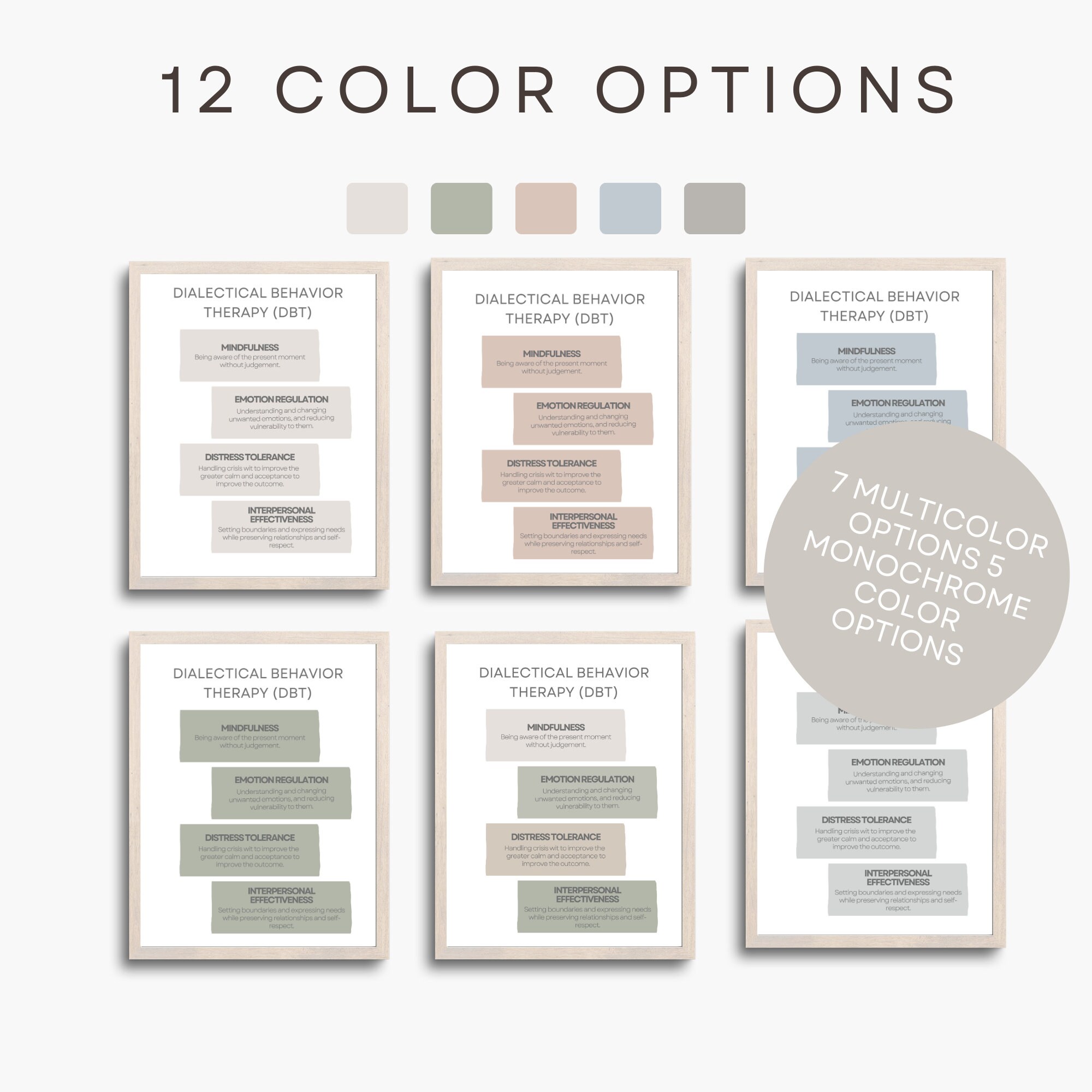 DBT Poster Printable Therapist Office Decor Counseling Mental Health ...