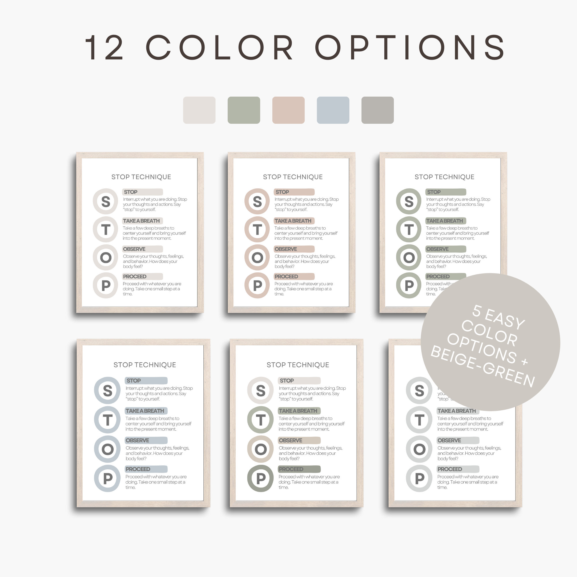 Printable STOP Technique Poster Emotional Regulation - Etsy