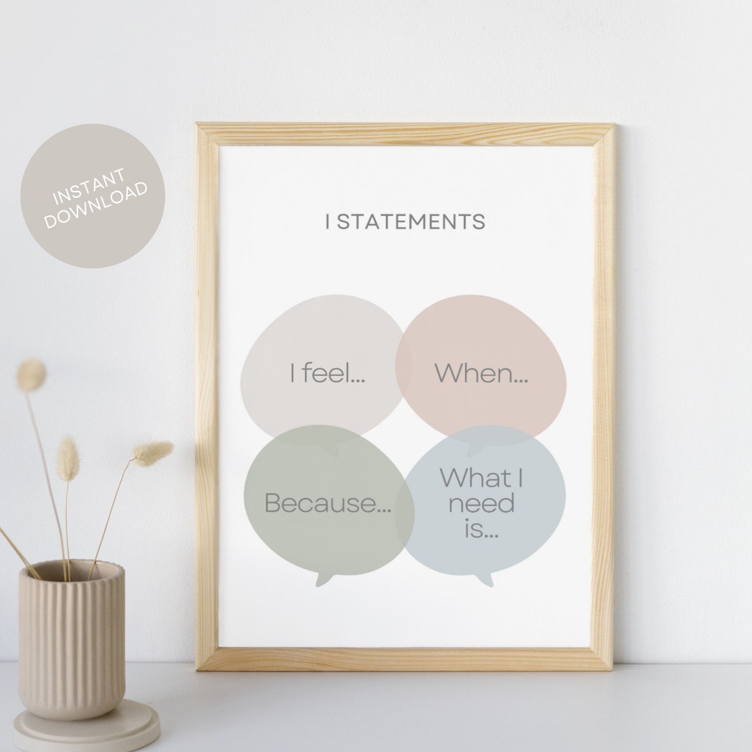 I Statements Poster Printable, Couples Therapy Mental Health Print ...
