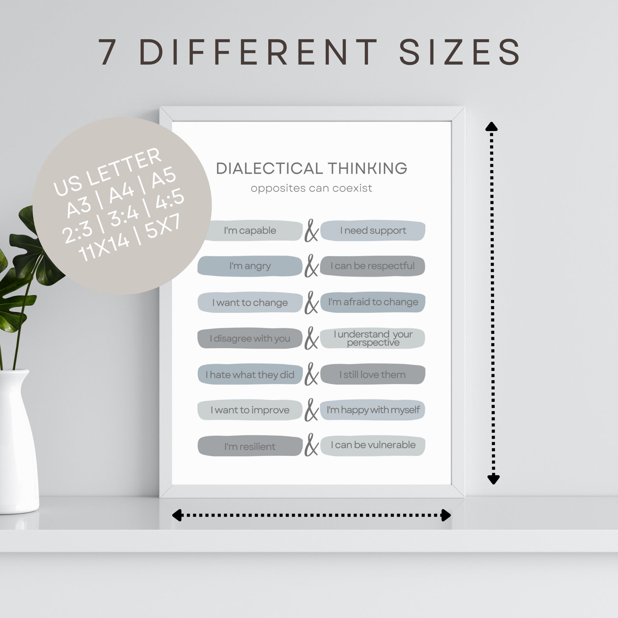 Printable Dialectical Thinking Poster Dbt Coping Skills Dialectical ...