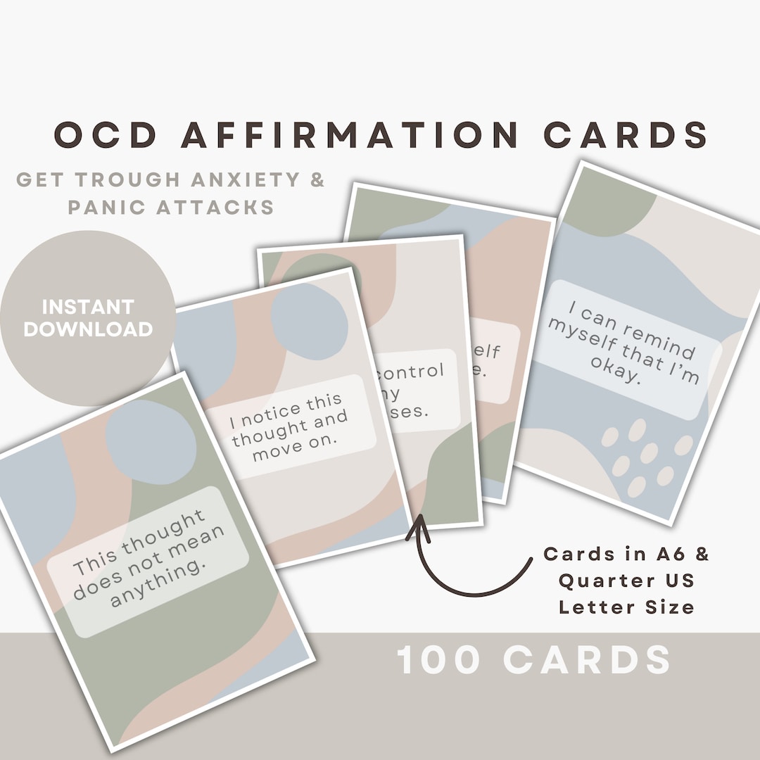 Printable OCD Coping Cards, Obsessive Compulsive Affirmations, ERP ...