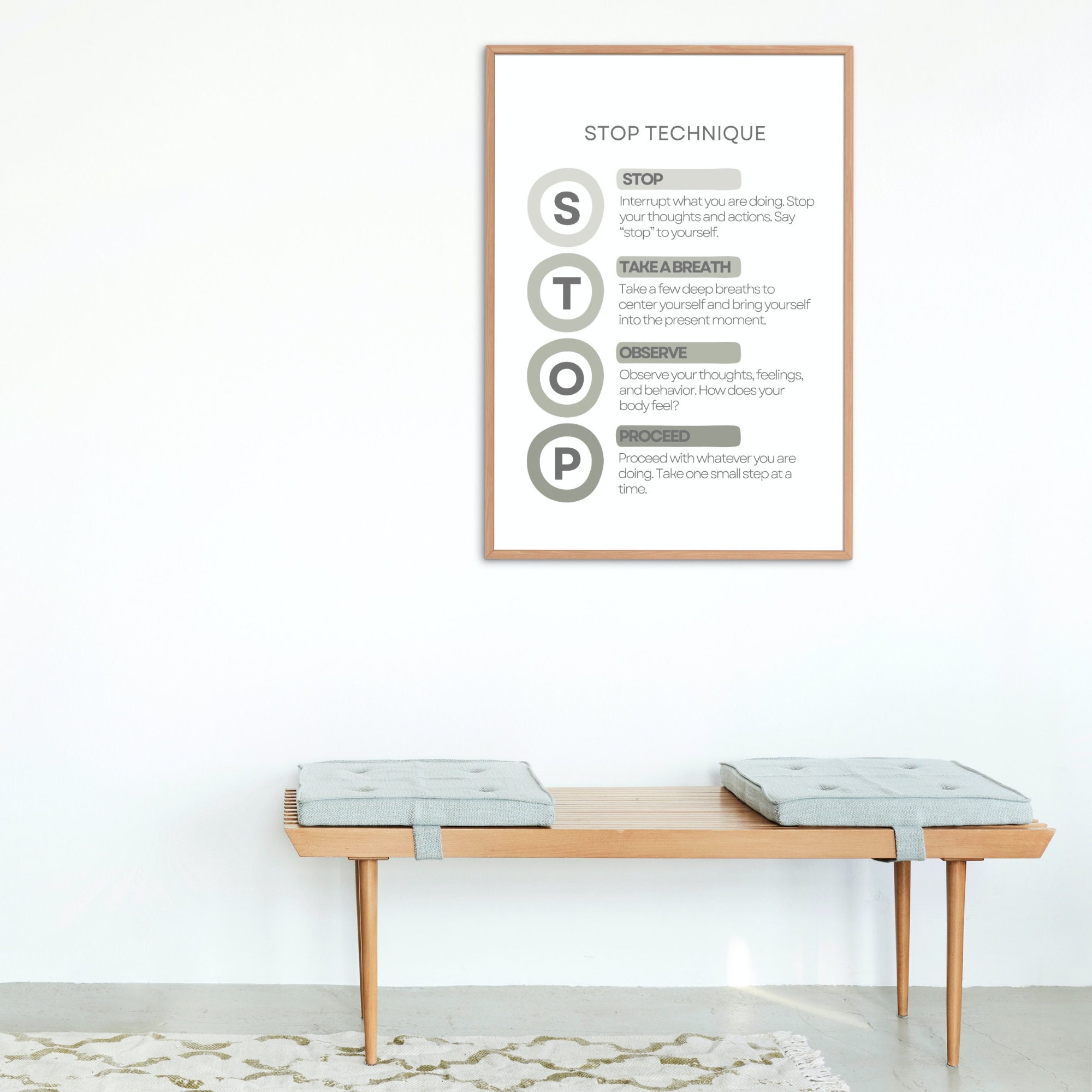 DBT Stop Technique Psychology Poster Printable Gift for Therapist ...