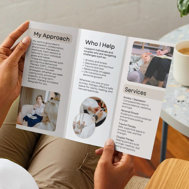Therapist Flyer and Brochure Bundle, Mental Health Marketing Set ...