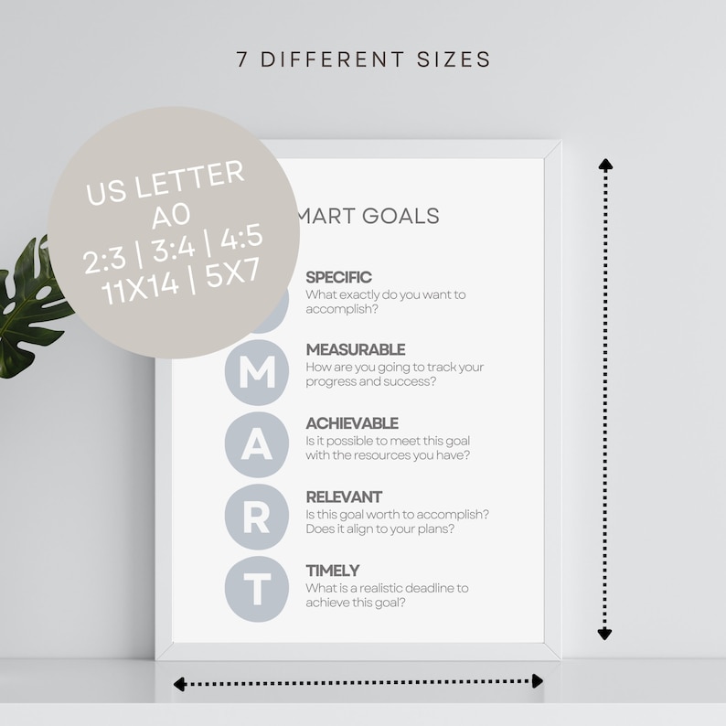 SMART Goal Setting Template Printable Goal Tracker Worksheets and ...