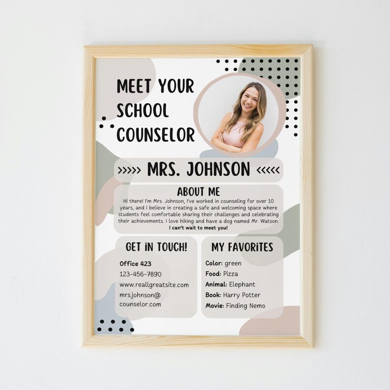 Meet the School Counselor Flyer Template Canva Editable Meet the ...