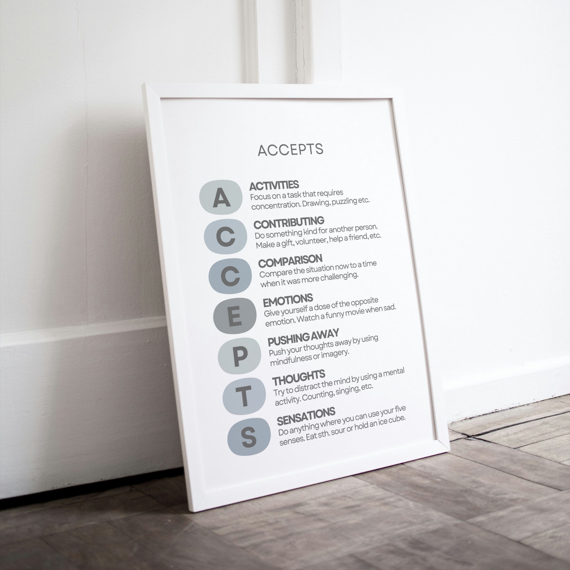 DBT Poster for Therapy Printable Accepts Tool Digital Download Mental ...