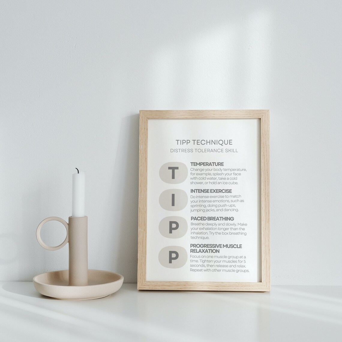 Tipp Mental Health Poster Anxiety Relief Print Grounding Technique DBT ...