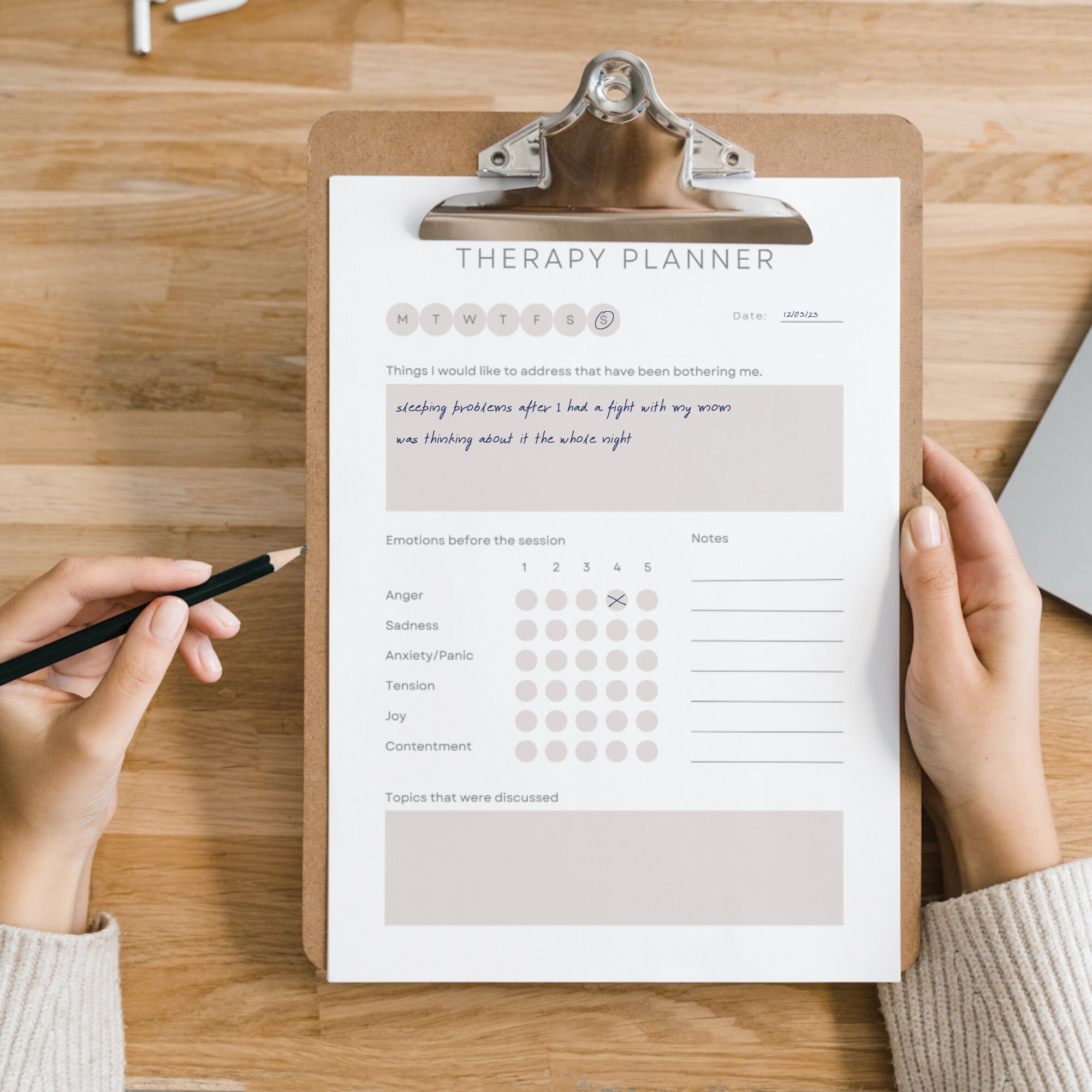 Printable Clients Therapy Planner, Mental Illness Self-help Journal ...