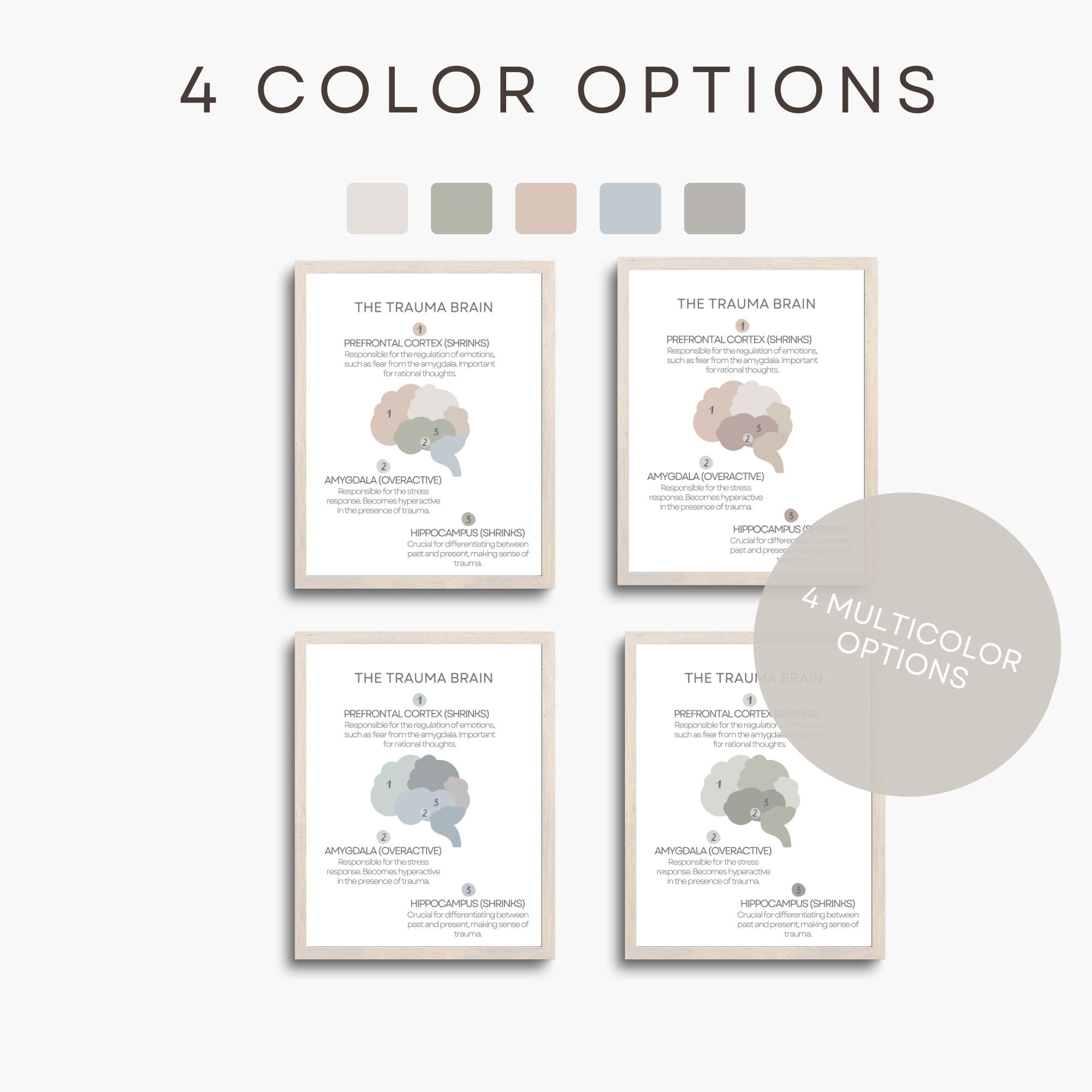 Trauma Brain Therapy Poster, Psychoeducation Wall Art, Healing Trauma ...