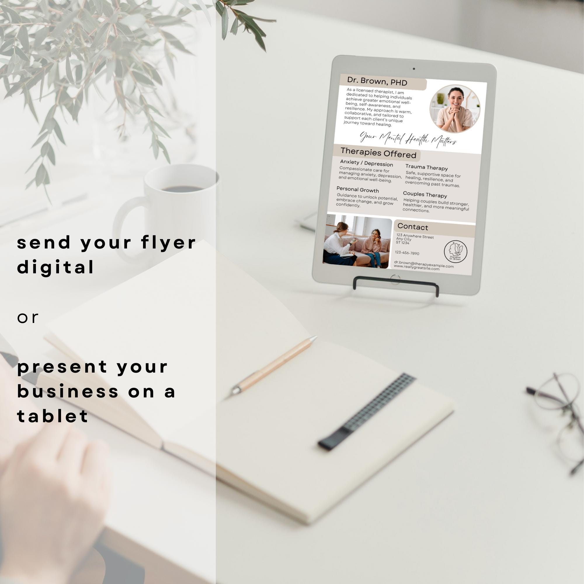 Mental Health Therapist Flyer Editable Canva Template Instant Access ...