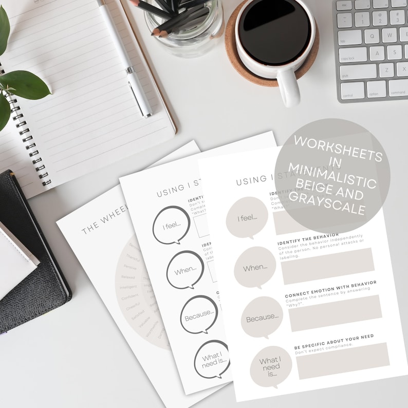 I Statements Worksheets Feedback Communication Therapy Tool Couples ...