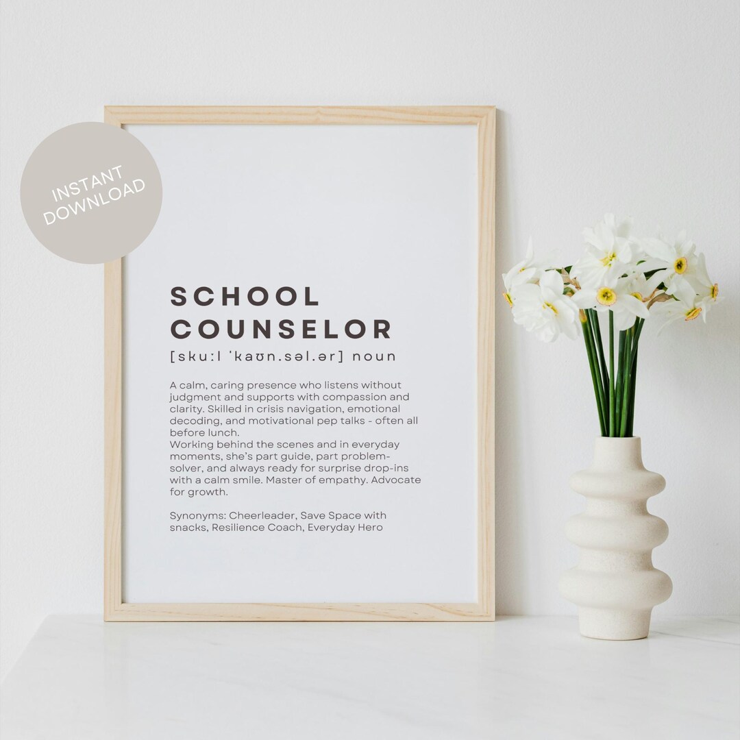 School Counselor Appreciation Poster Printable Wall Art for Counselors ...