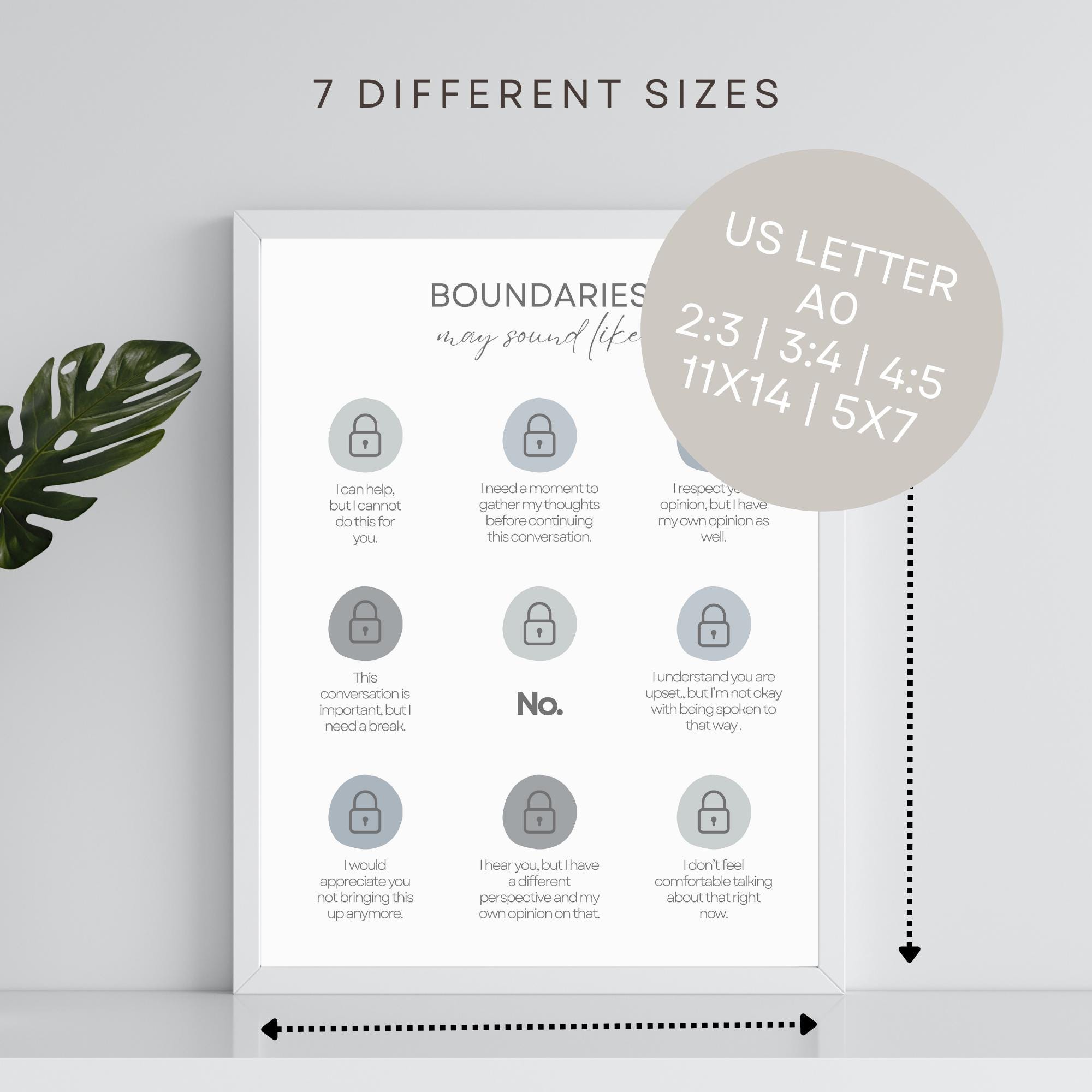 Boundaries Poster Printable Therapy Office Decor Setting Boundaries ...