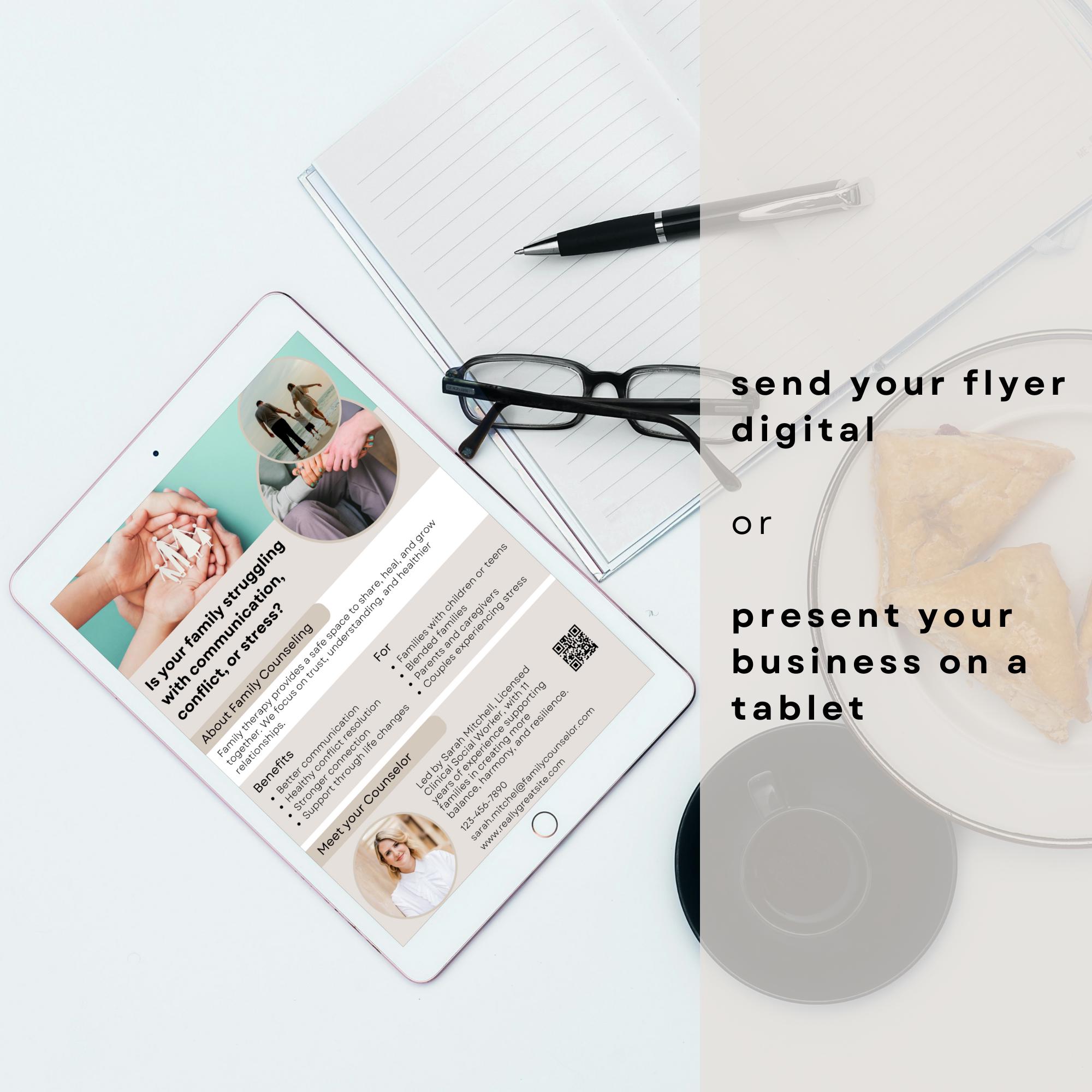 Family Therapy Flyer Design Canva, Editable Template for Marriage ...