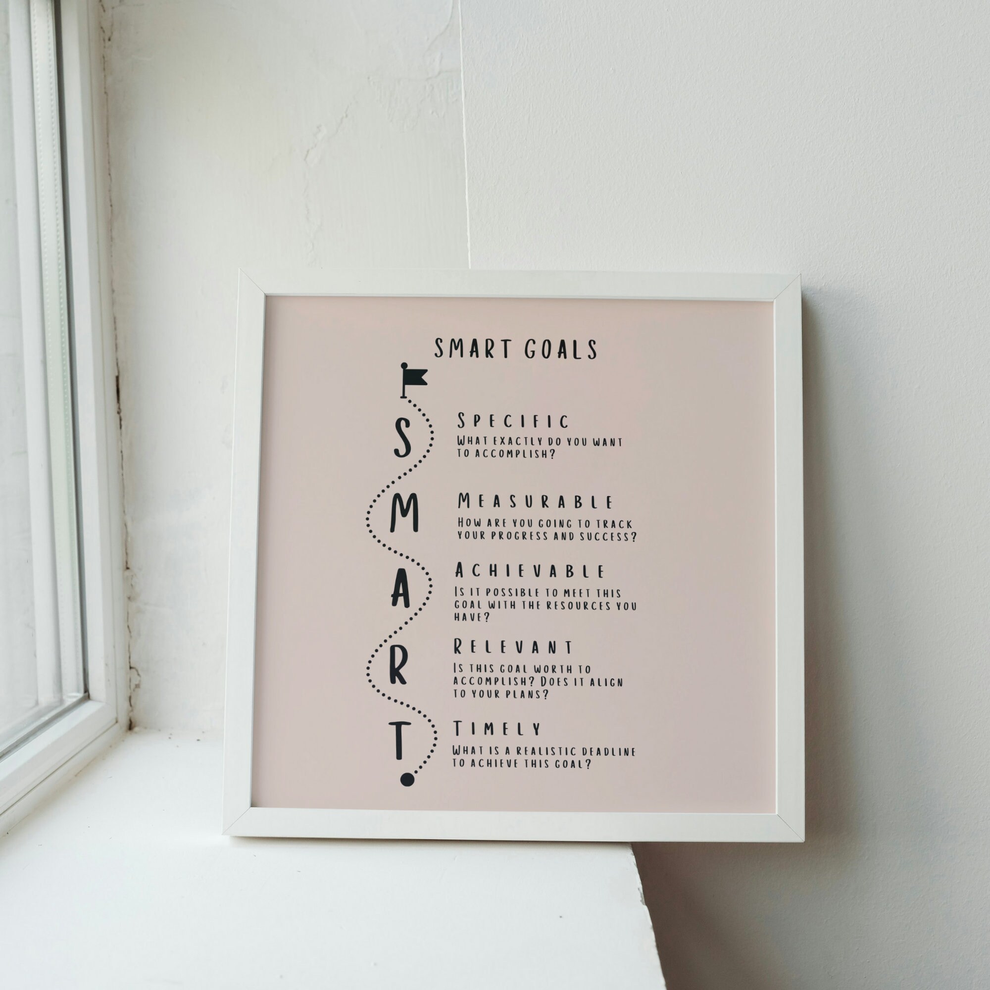 Printable Smart Goal Setting Poster Minimalist Life and Business Coach ...