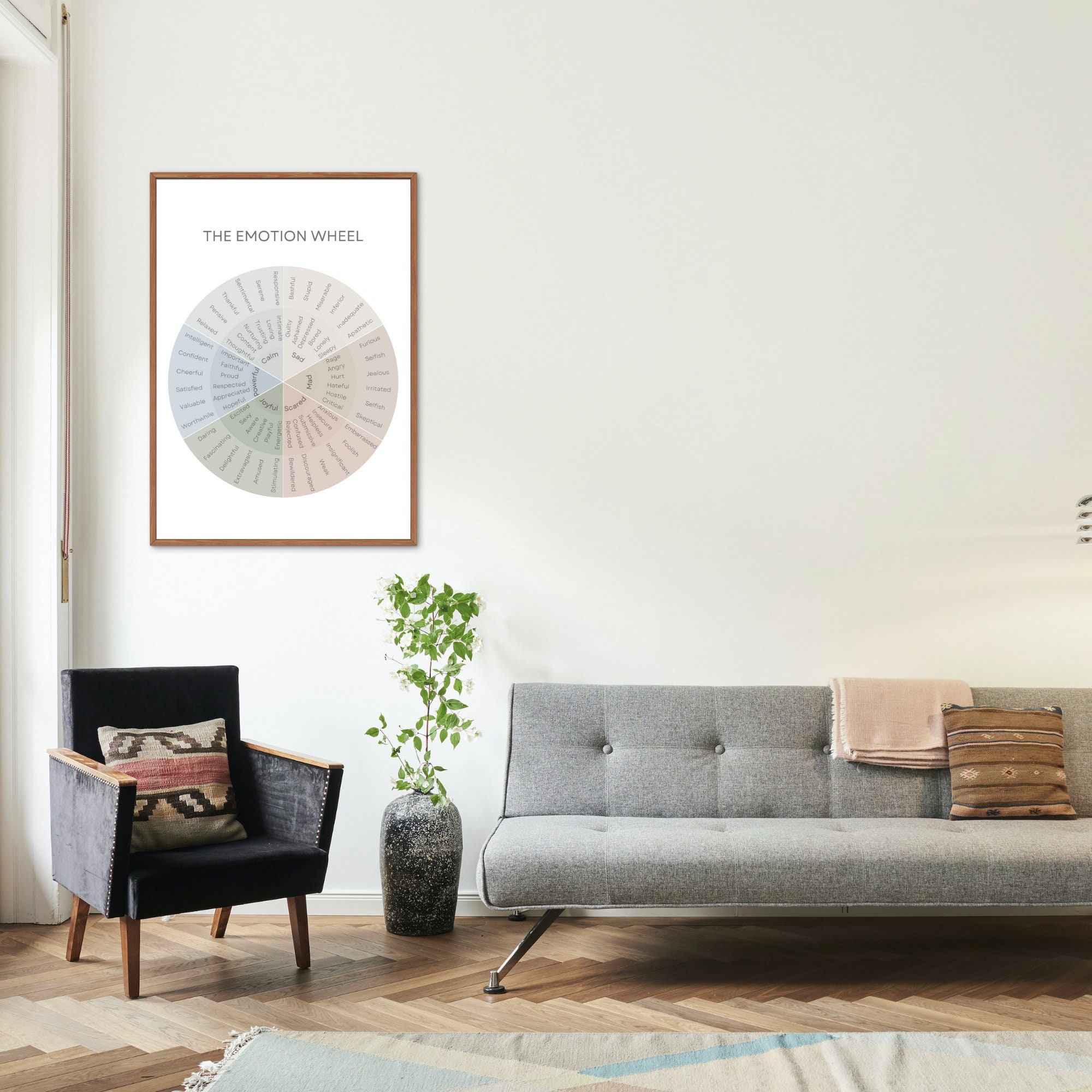 Printable Emotion Wheel Poster Psychatrist Gift Feelings Wheel School ...