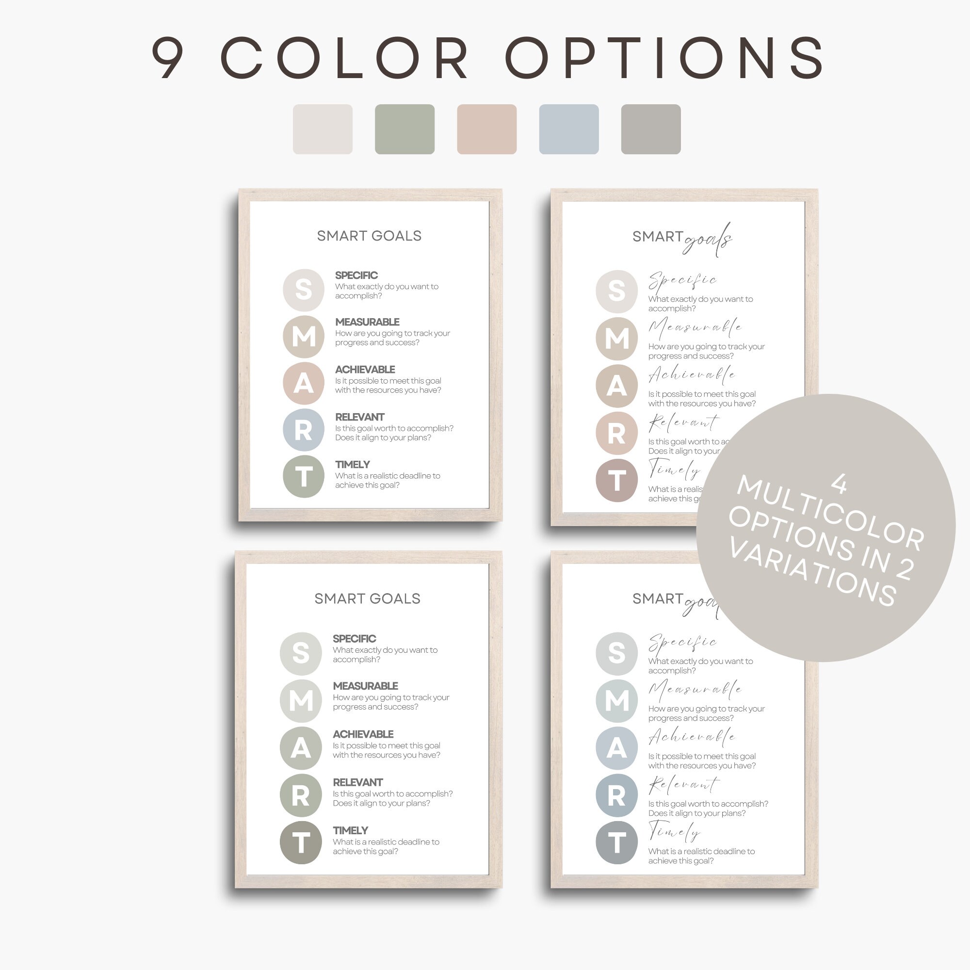 Smart Goals Poster Life Coach Print Coaching Resources Smart Goal ...