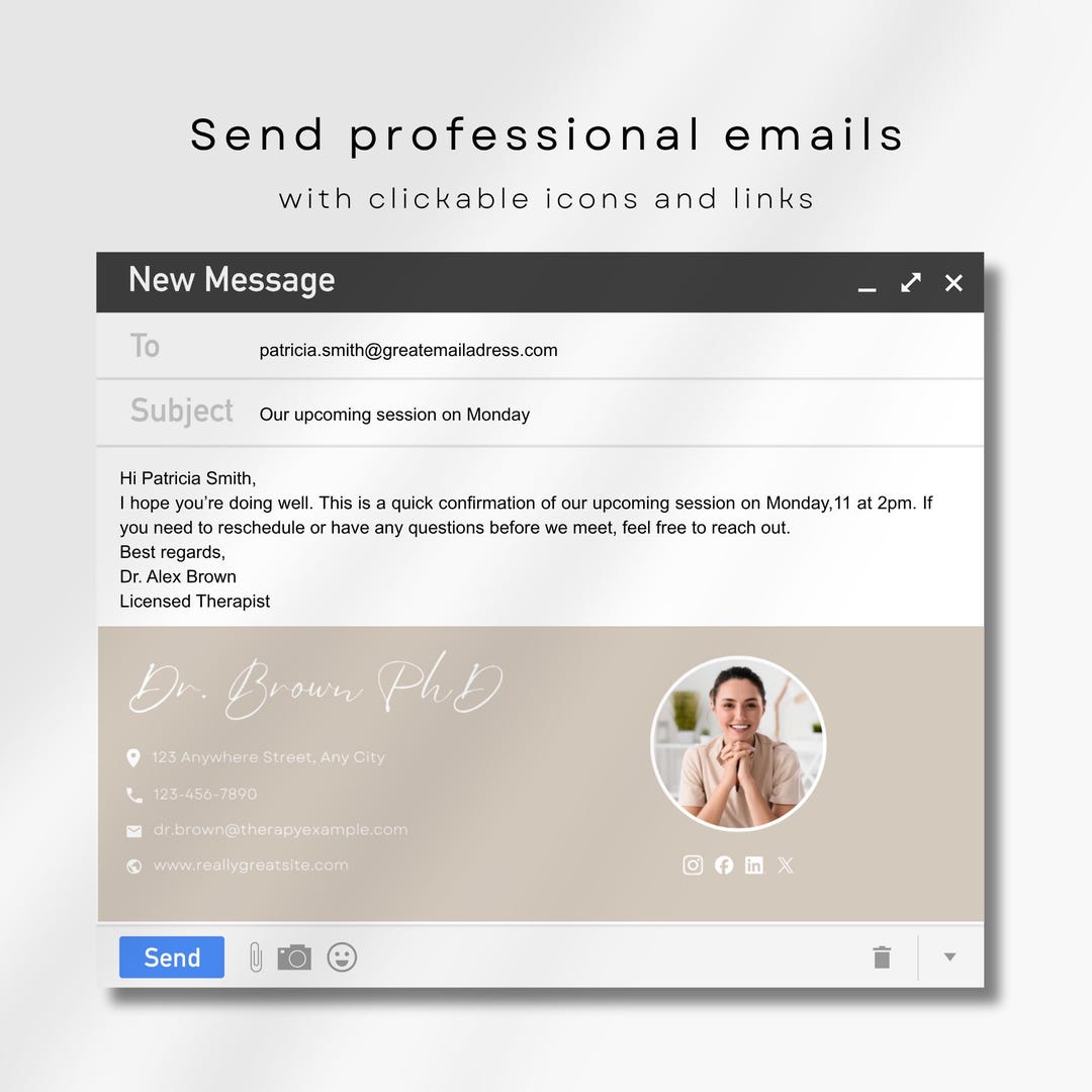 Email Signature Canva Templates for Mental Health Therapists ...