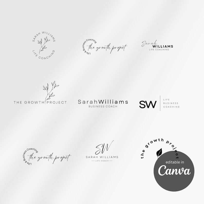 Life Coaching Logo, Editable Business Logo Template, Wellness Coach ...