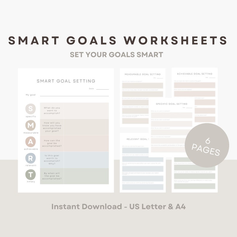 Smart Goals Worksheets Life Coaching Print Coaching Resources Smart ...