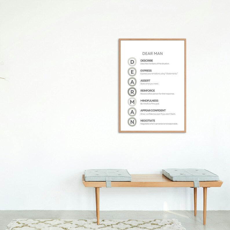Dear Man Poster Printable Mental Health Decor DBT Therapy Art Therapist ...