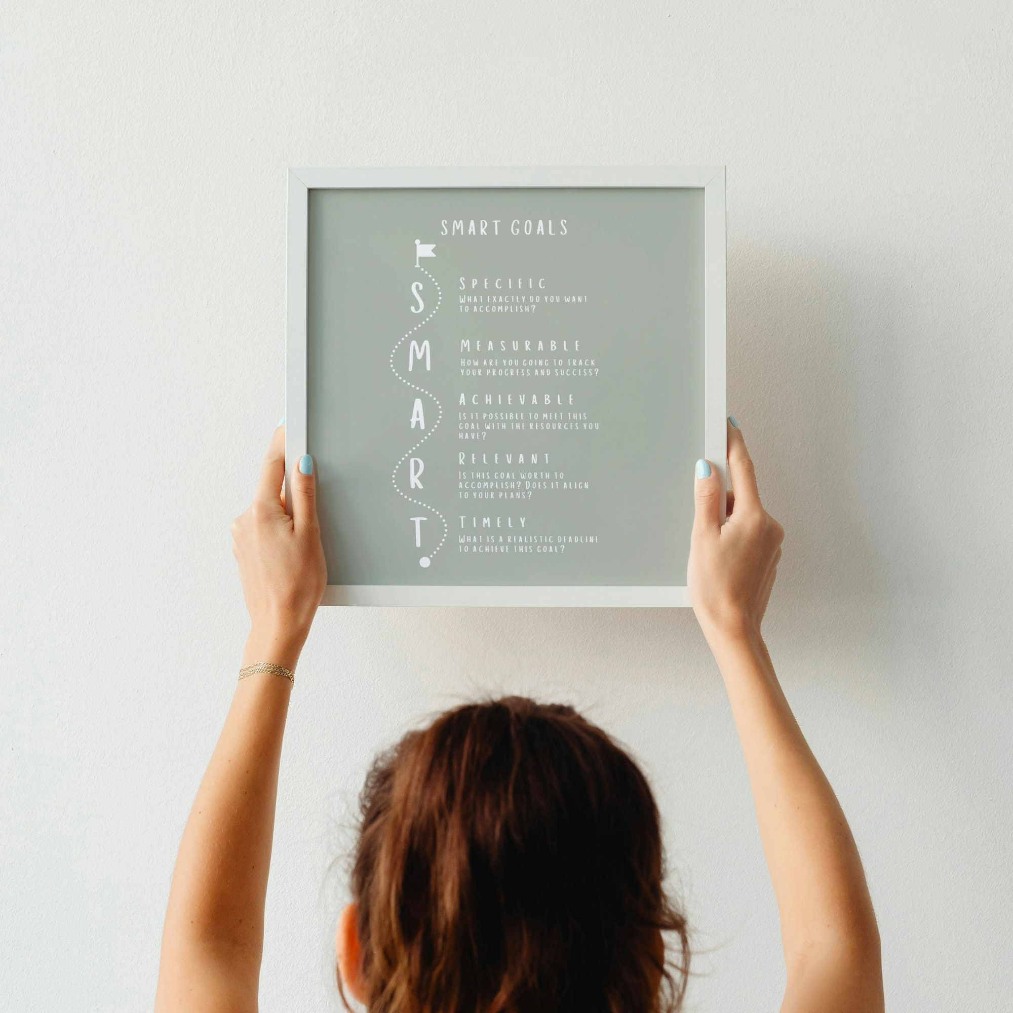 Printable Smart Goal Setting Poster Minimalist Life and Business Coach ...