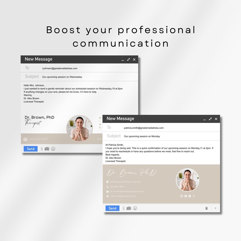 Email Signature Canva Templates for Mental Health Therapists ...