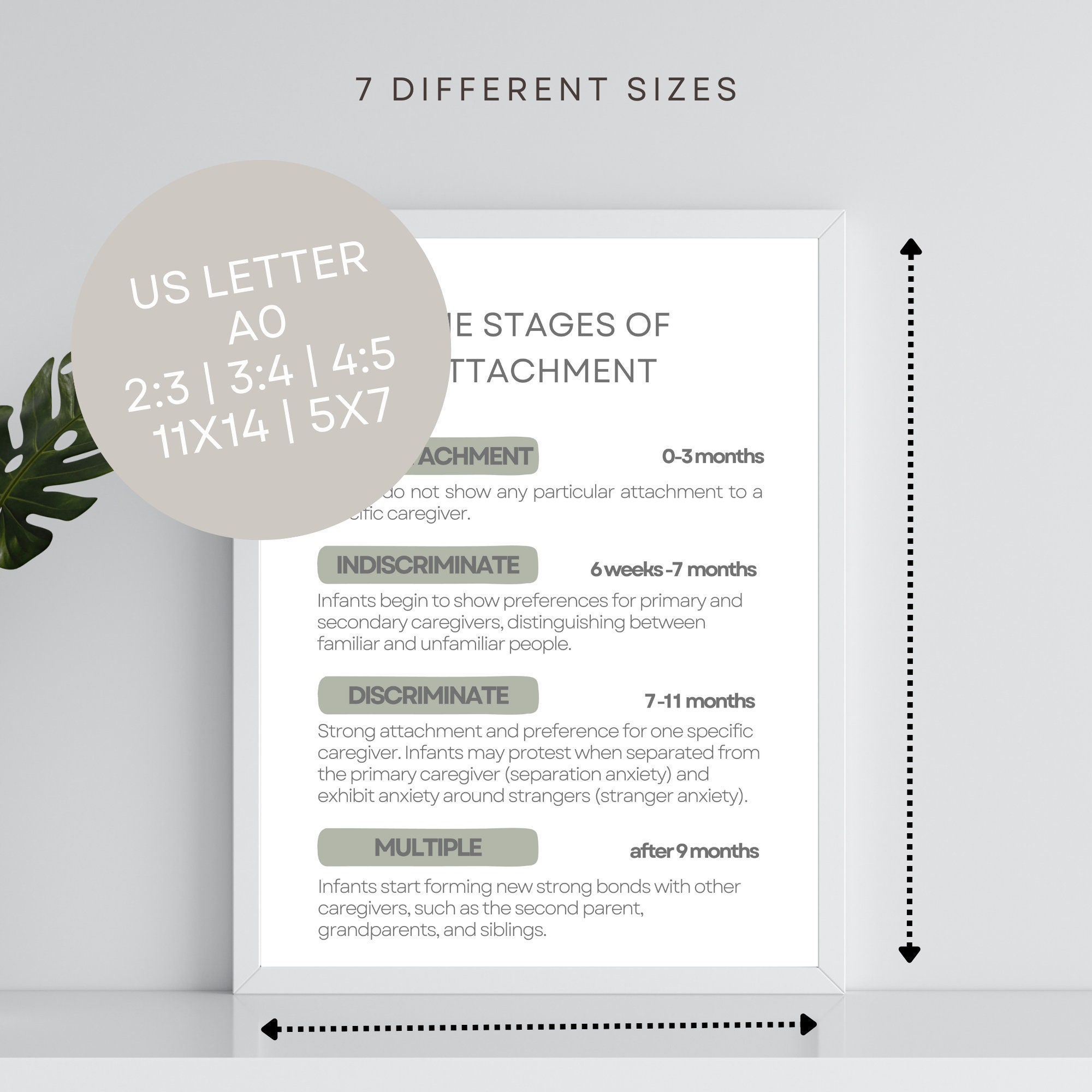 Child Development Psychology Poster, Stages of Attachment Print ...