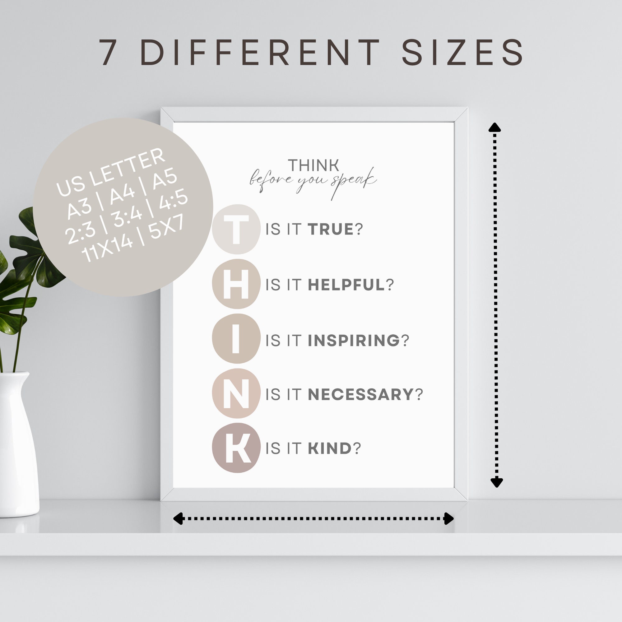 Think Before You Speak Poster Printable Poster School Counselor ...