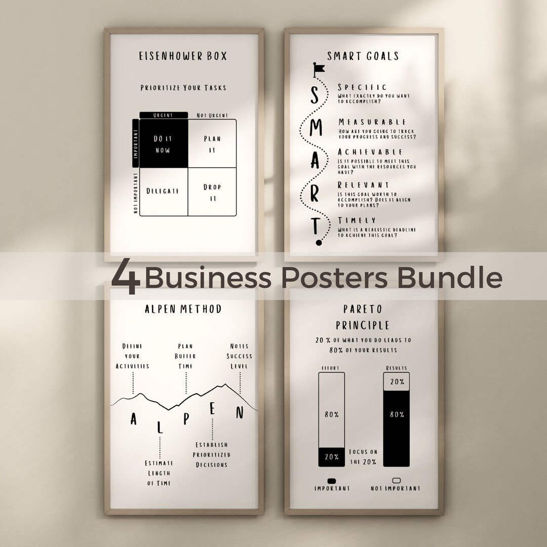 Minimalist Business Poster Bundle Set Modern Life Coaching Home Office ...