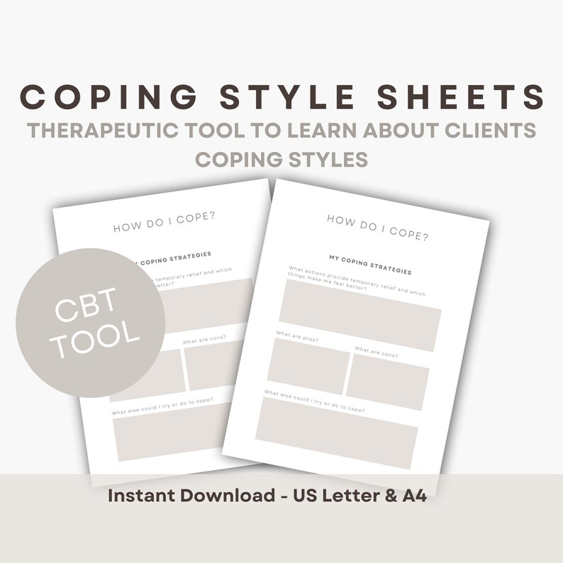 Coping Style Therapy Worksheets, Cbt Psychology Resources, School ...