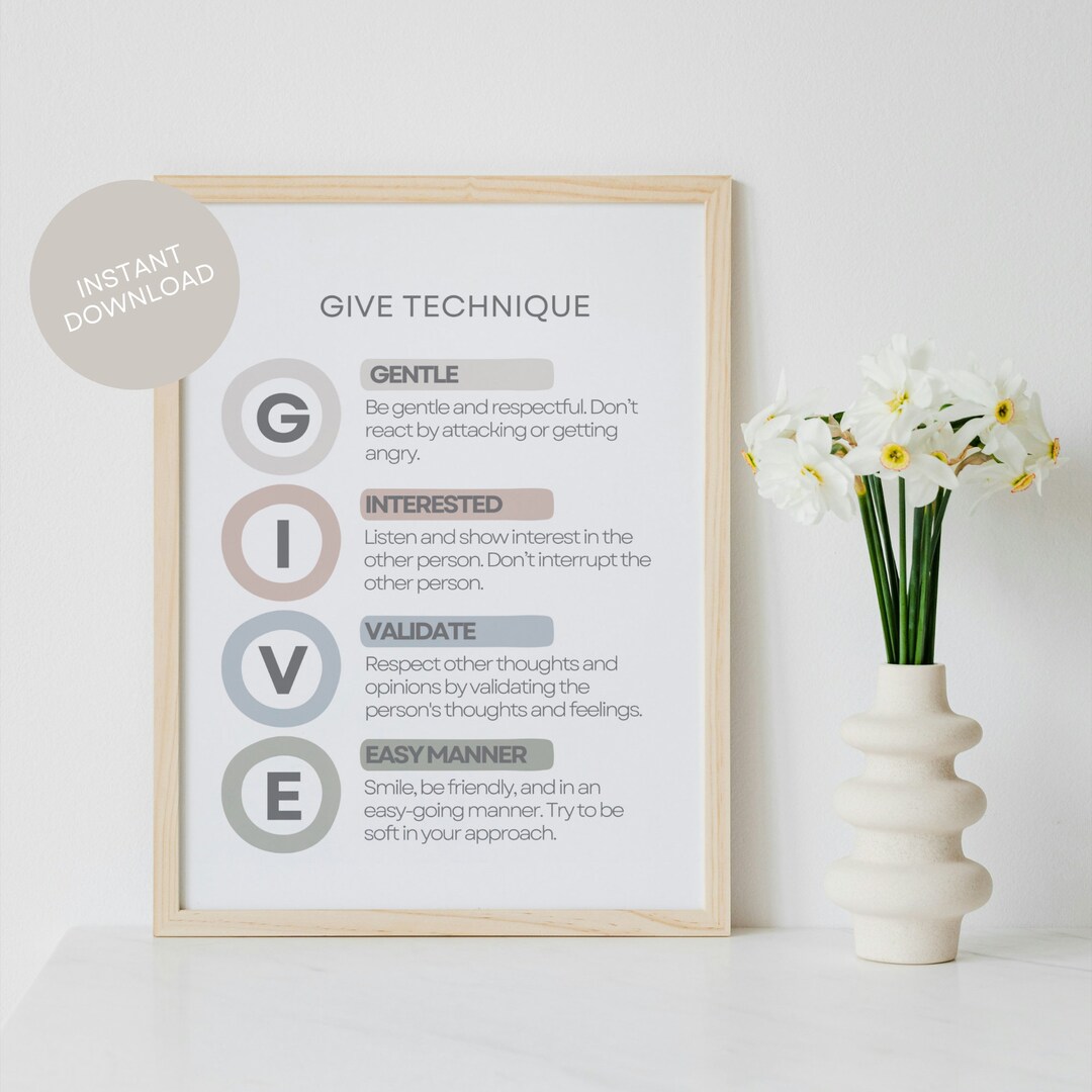 Give Dialectical Behavior Poster Interpersonal Effectiveness Skills ...