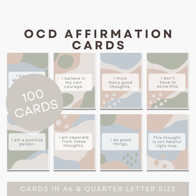Printable Adult Ocd Coping Skill Cards, Obsessive Compulsive Psychology ...