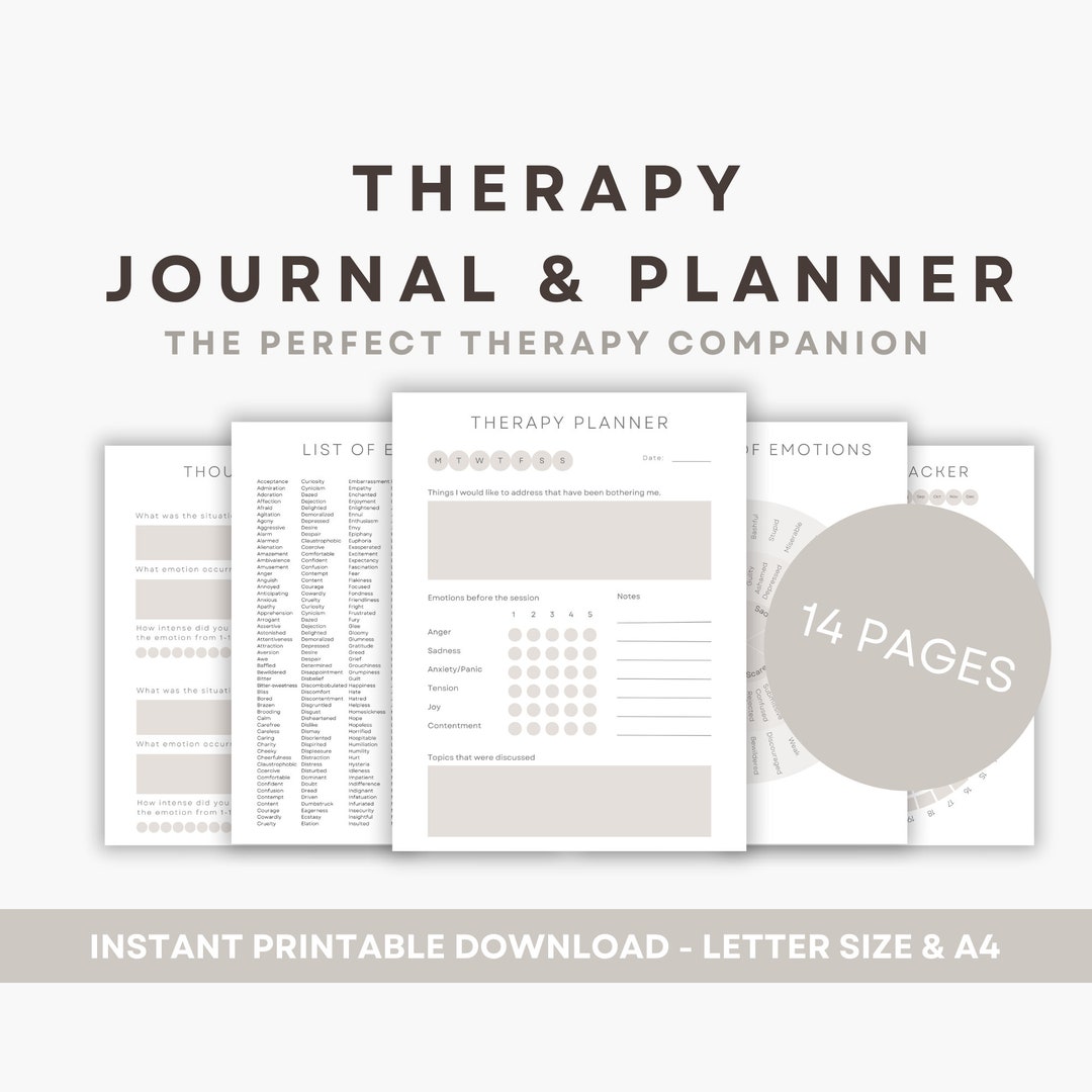 Printable Clients Therapy Planner, Mental Illness Self-help Journal ...