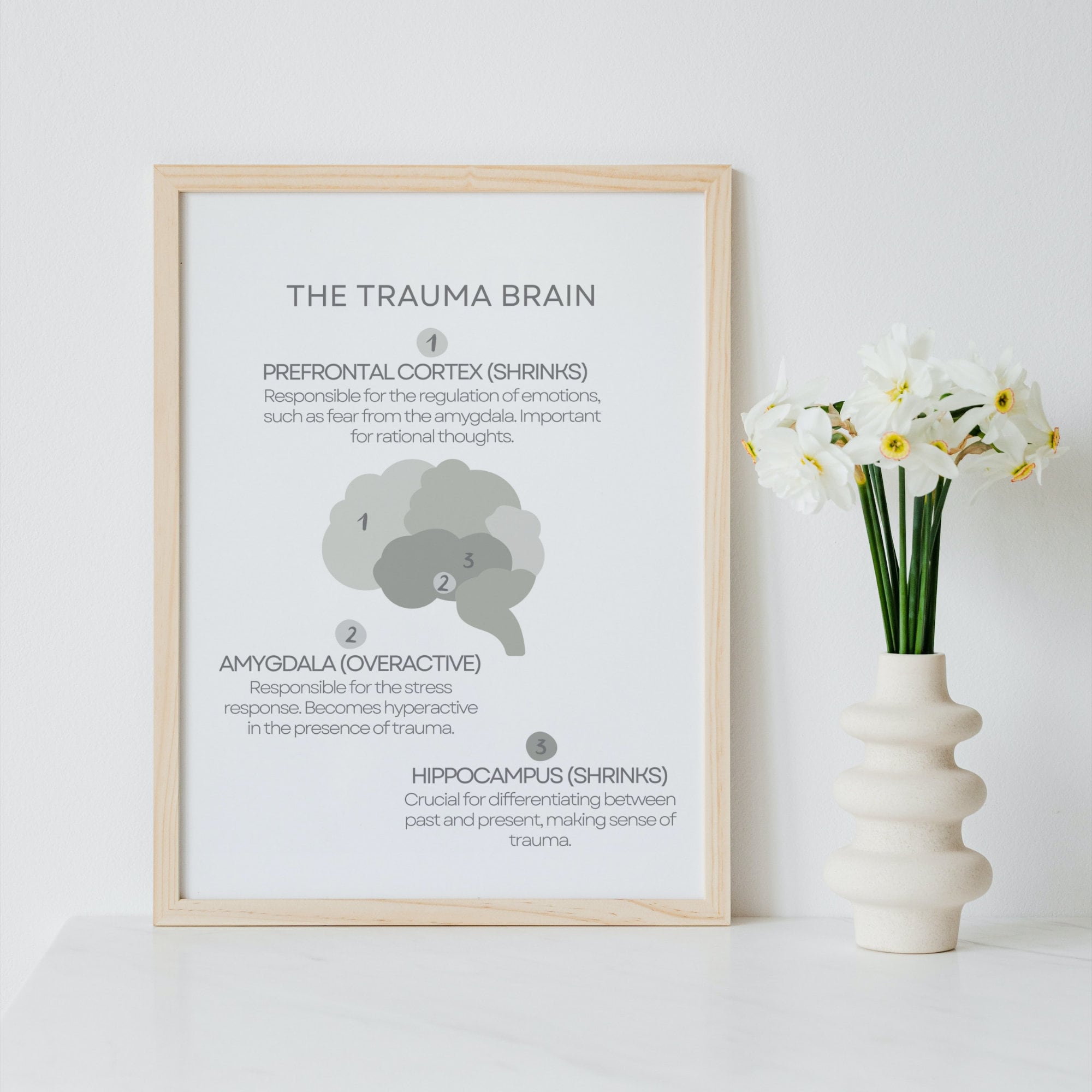 Trauma Brain Therapy Poster, Psychoeducation Wall Art, Healing Trauma ...