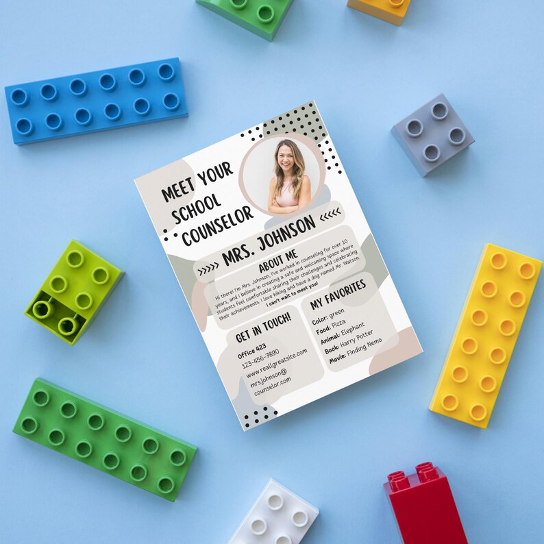 Meet the School Counselor Flyer Template Canva Editable Meet the ...