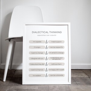 Dialectical Thinking Poster Cognitive Distortions Mental Health Print ...
