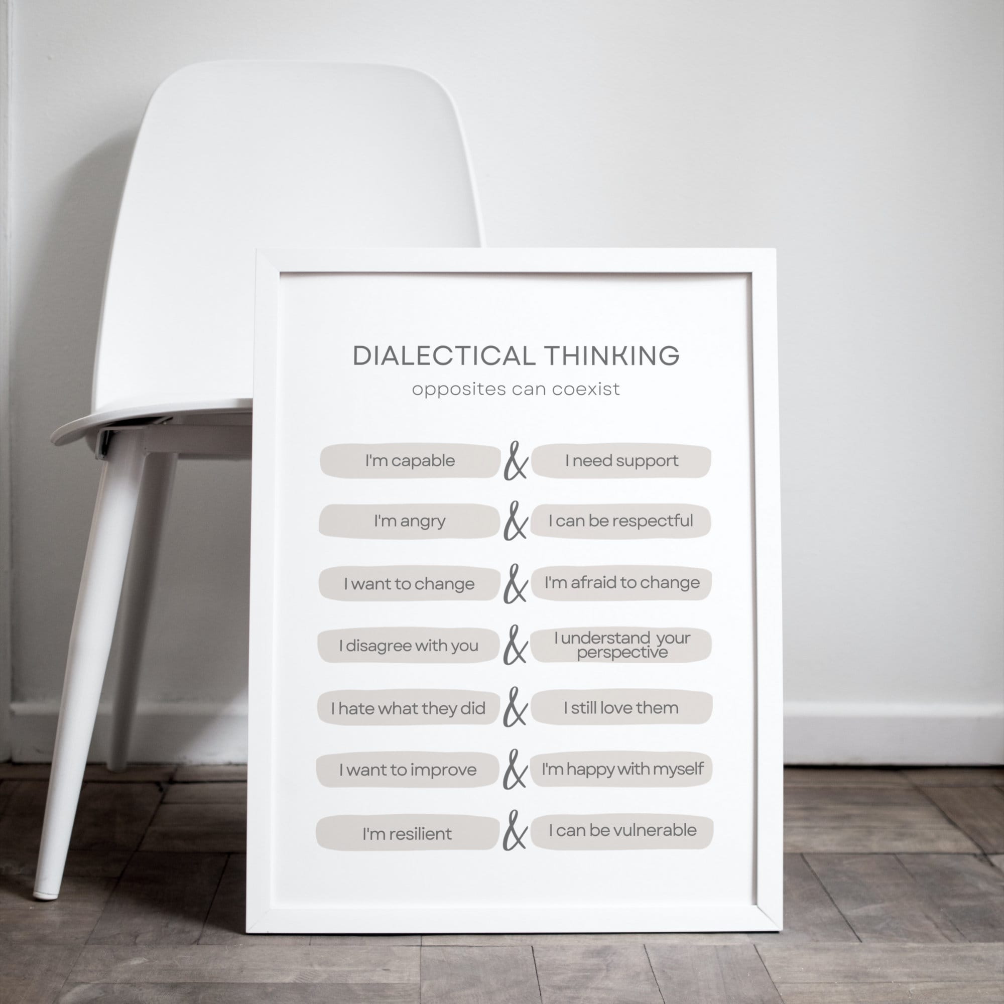 Printable Dialectical Thinking Poster Dbt Coping Skills Dialectical ...