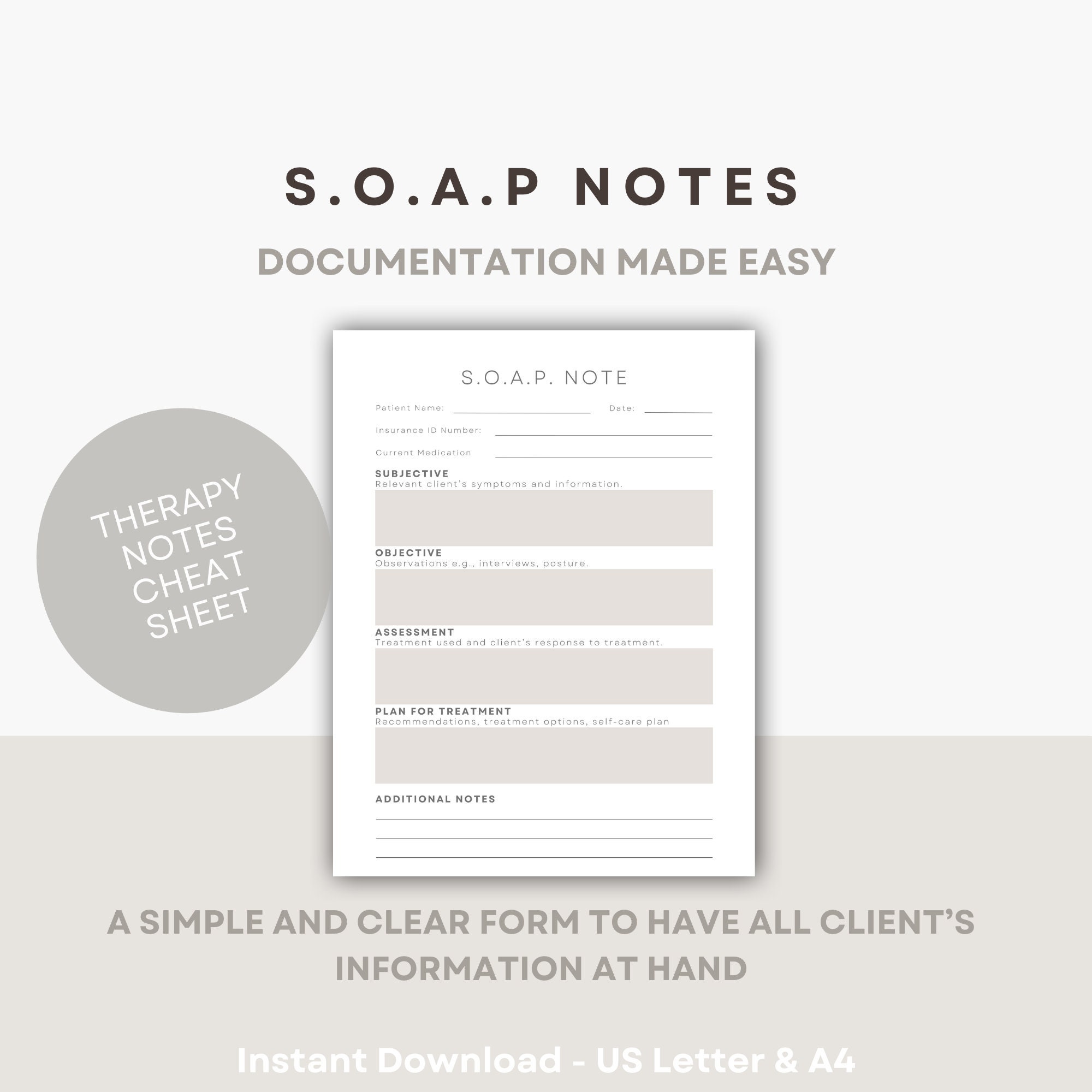 Soap Notes Therapy Worksheet Psychotherapy Cheat Sheet Template Private ...